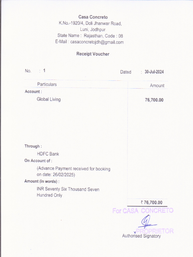 Receipt Global Living | PDF