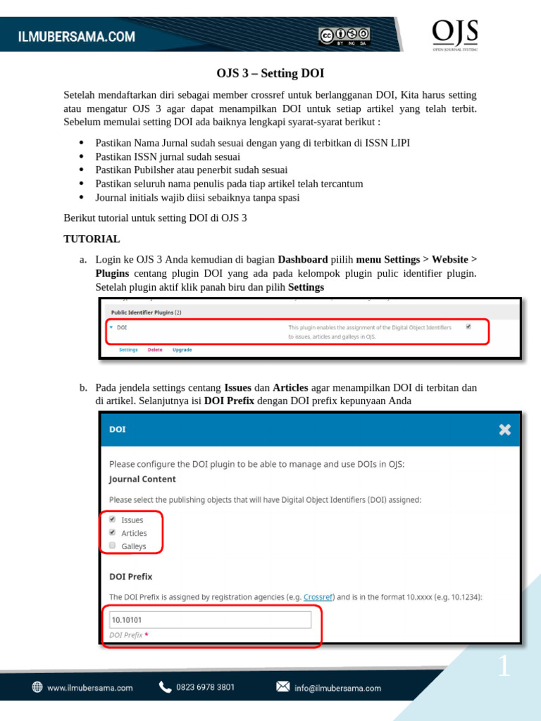 Ojs 3 - Setting Doi | PDF