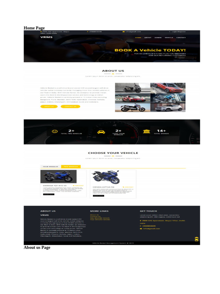 Online Rental Bike and Car Booking System | PDF | Databases | Php