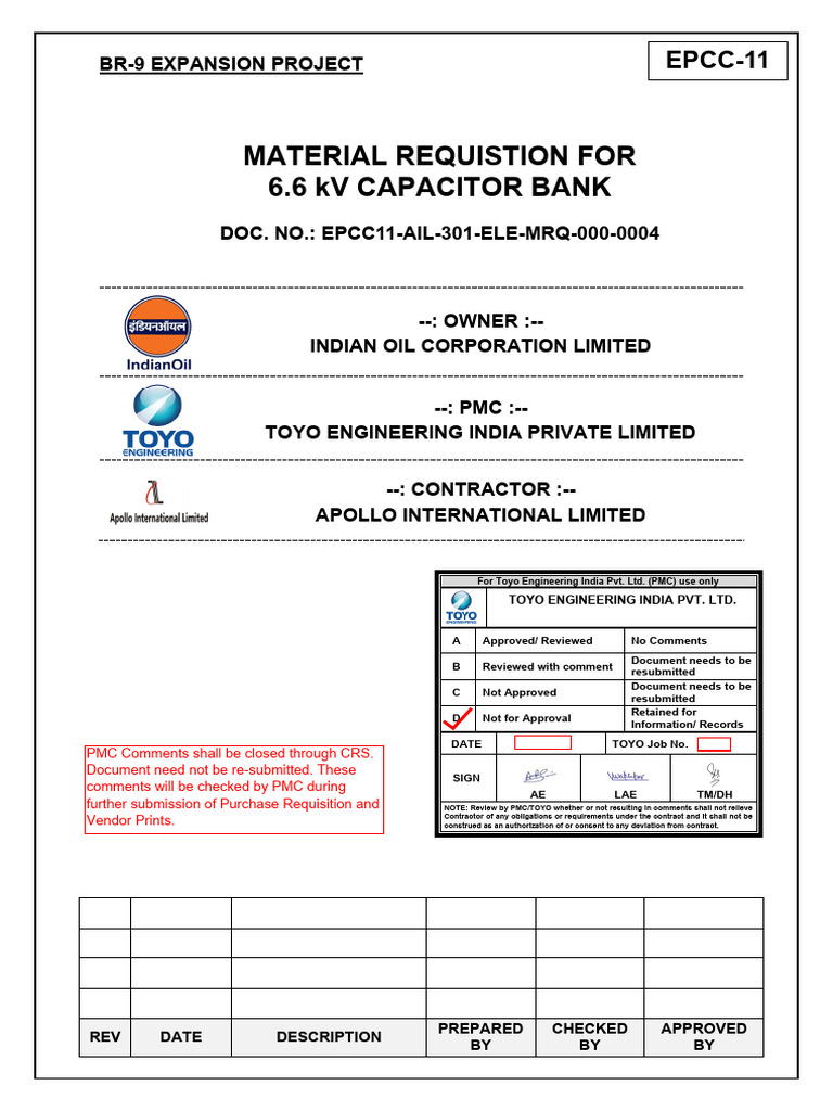 EPCC11-AIL-301-ELE-MRQ-000-0004 | PDF | Specification (Technical Standard) | Capacitor