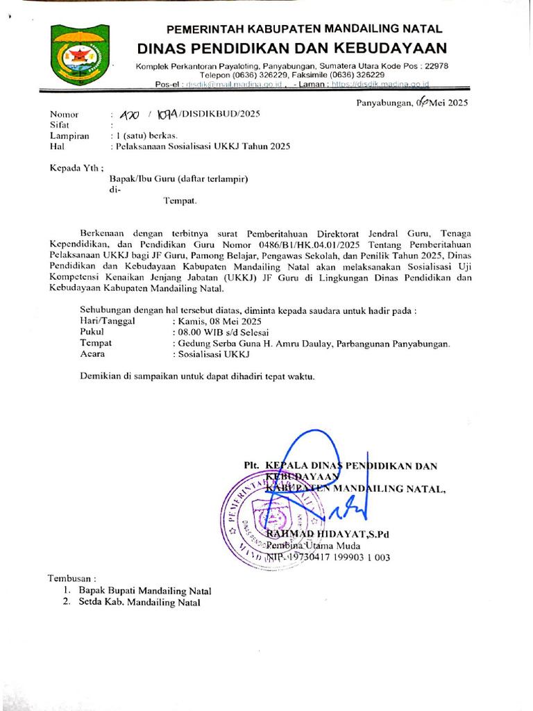 Pelaksanaan Sosialisasi UKKJ Tahun 2025 | PDF