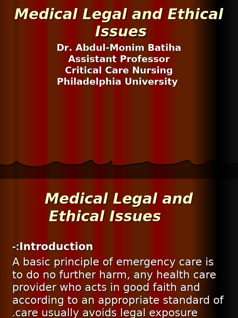 Medical Legal and Ethical Issues | PDF | Blood Pressure | Informed Consent