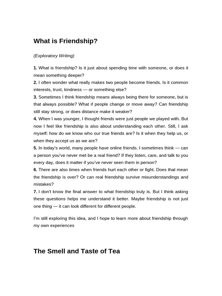 What Is Friendship | PDF