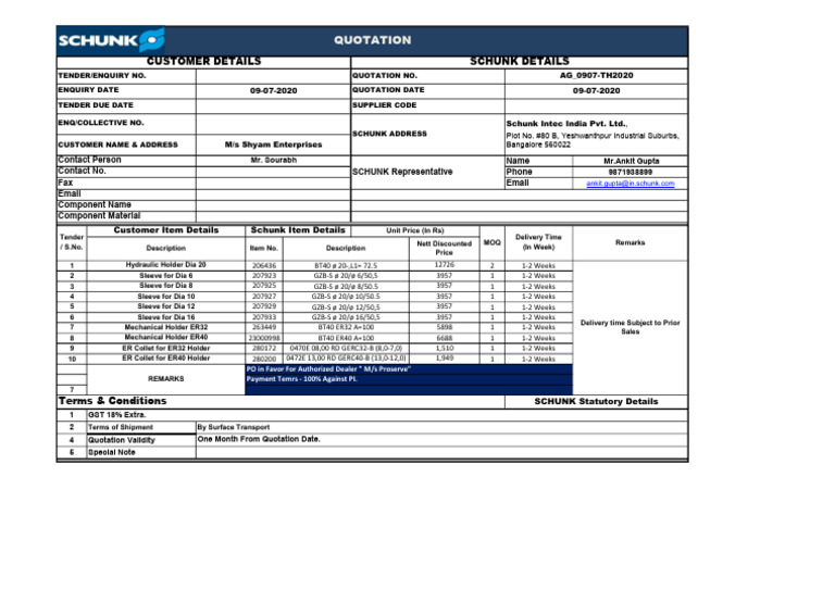 QTN - Schunk - Tool Holders | PDF