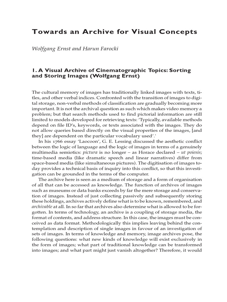 Visual Archives and Digital Memory | PDF | Image | Video