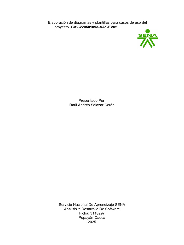 Elaboración de Diagramas y Plantillas para Casos de Uso Del Proyecto | PDF | Caso de uso | Software