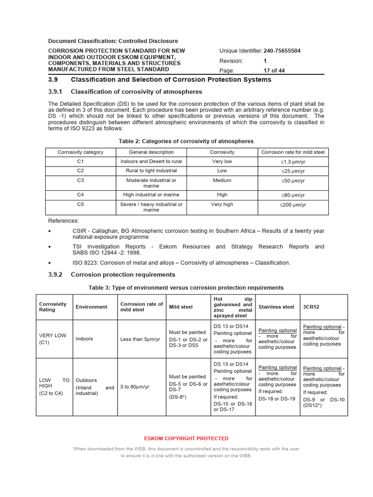 Document Classification and Selection of Corrosion Protection Systems ...