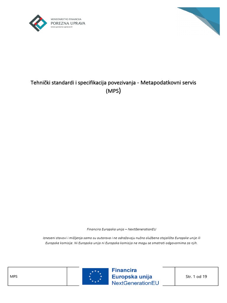 Tehnicka Specifikacija Eracun MPS | PDF