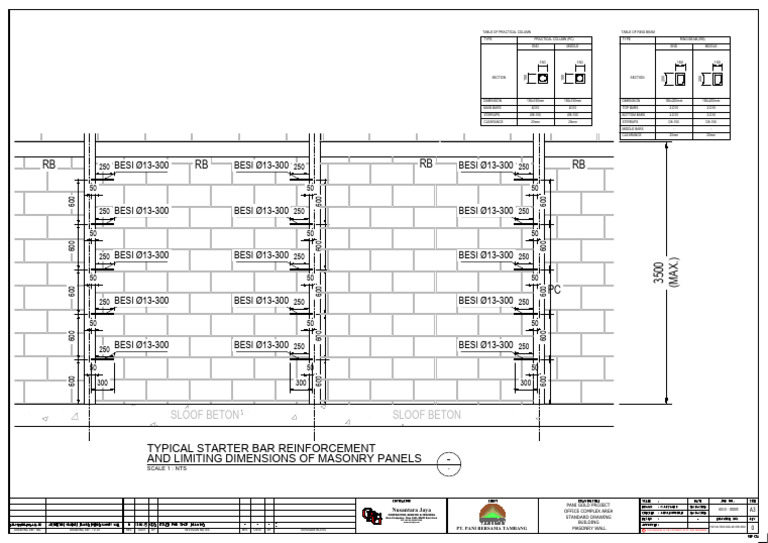 Starter Bar Pasangan Hebel Ke Kolom Praktis | PDF | Civil Engineering | Building Engineering