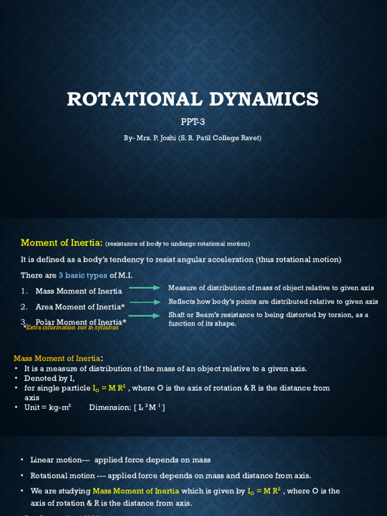Rotational Dynamics Ppt3 | PDF | Rotation Around A Fixed Axis | Torque