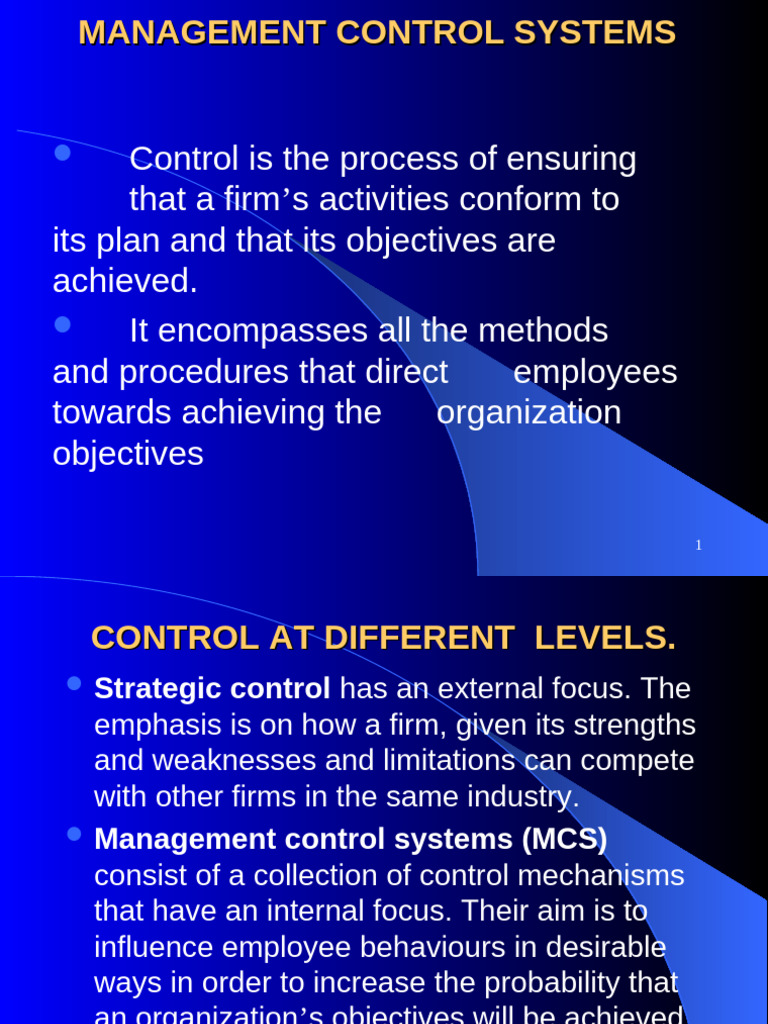 Management Control Systems-Topic 8 | PDF | Budget | Feedback