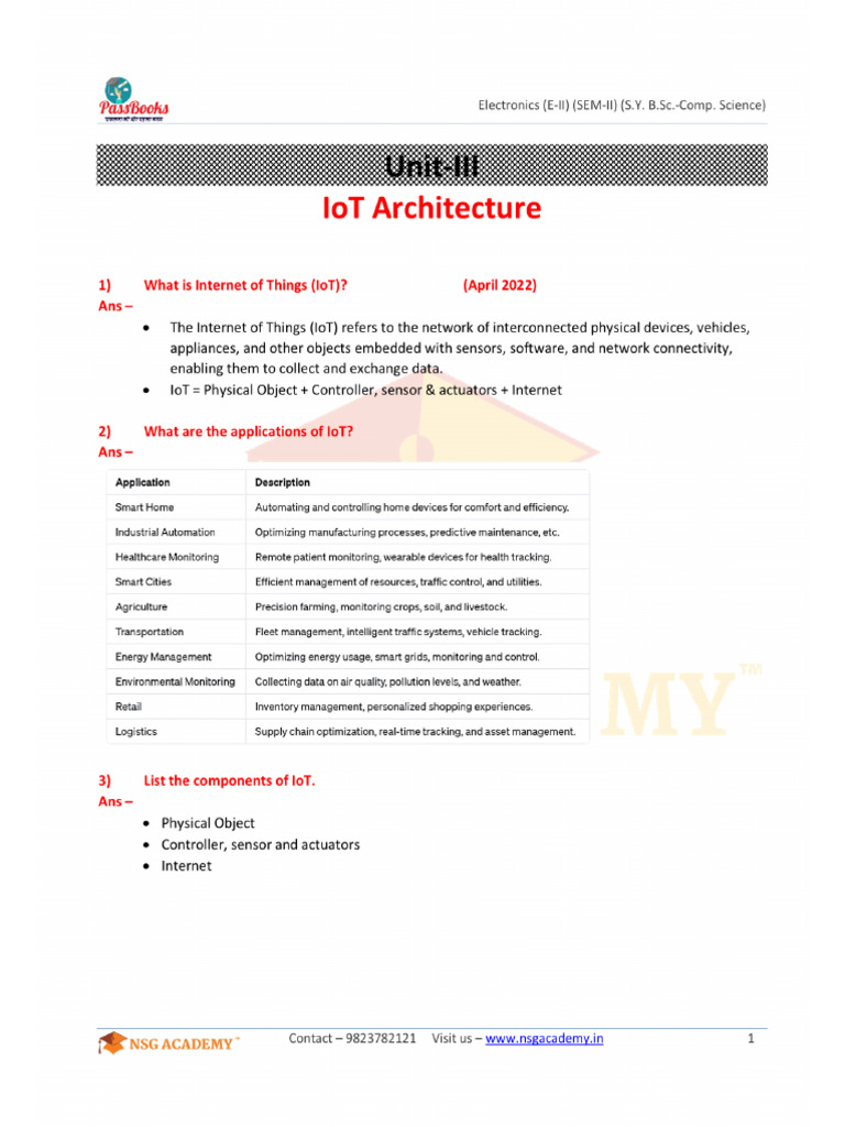 WC&IOT Unit3 Notes NSG Academy | PDF