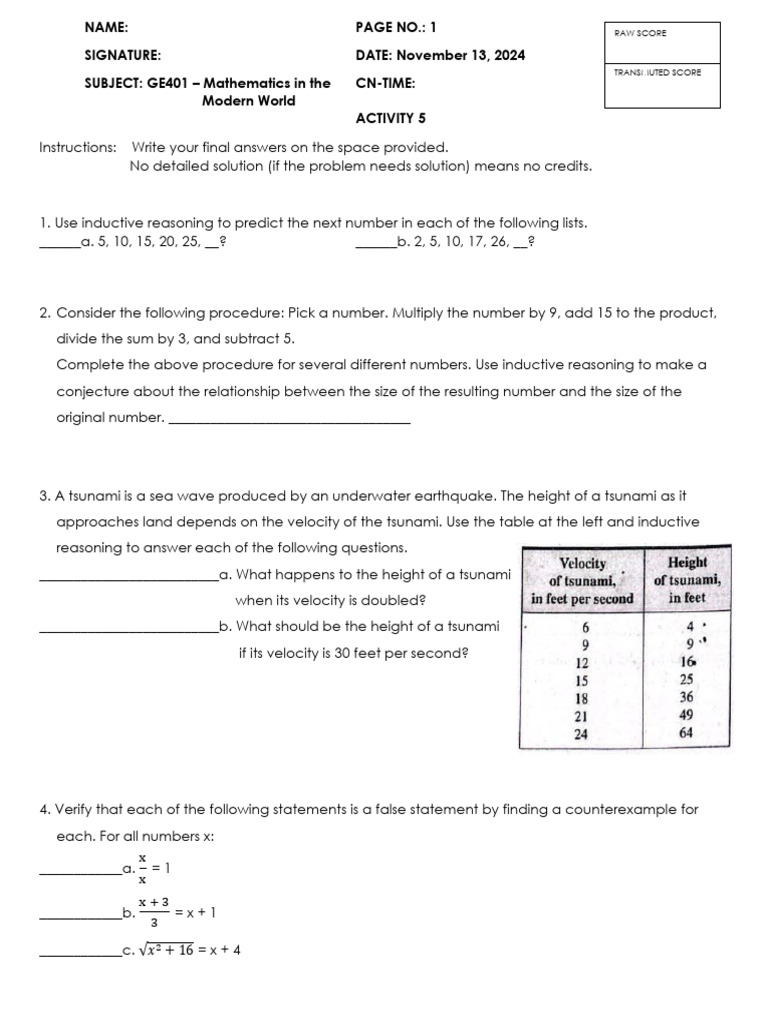 GE401-MATHEMATICS-IN-THE-MODERN-WORLD-MIDTERM-DAY-4-Activity-5-word-2024-2025 | PDF