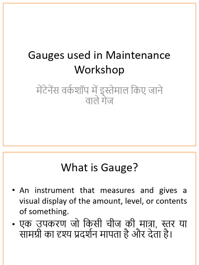 11.1 Gauges Used in Maintenance Workshop | PDF