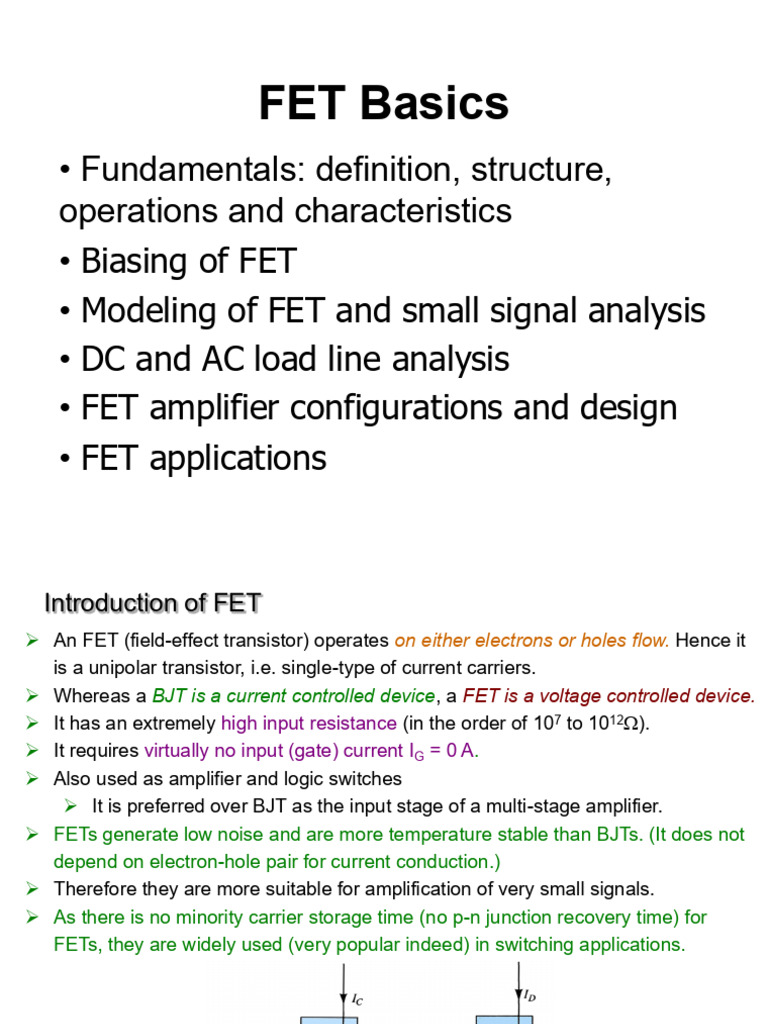 FET Fundamentals and Applications | PDF | Field Effect Transistor | Mosfet