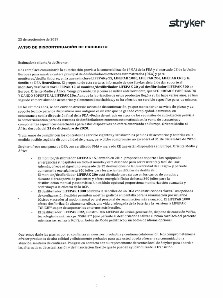 Obsolescencia Lifepak 12, 20 y 500 | PDF