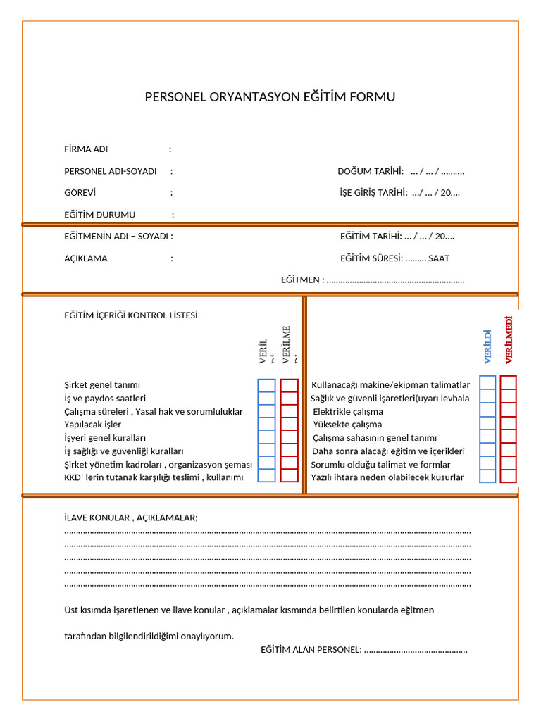 EÄŸitim Form Ã¶Rnekleri (2) | PDF