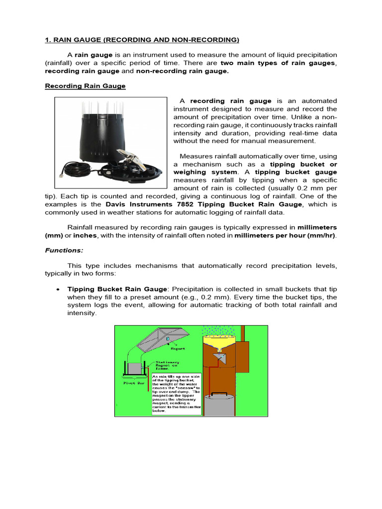 Instruments To Measure Precipitation | PDF | Rain | Precipitation