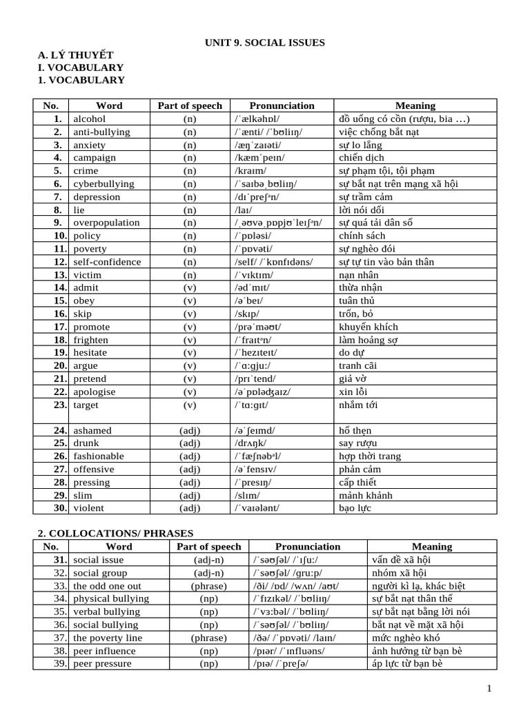 UNIT 9. VOCAB&GRAMMAR | PDF
