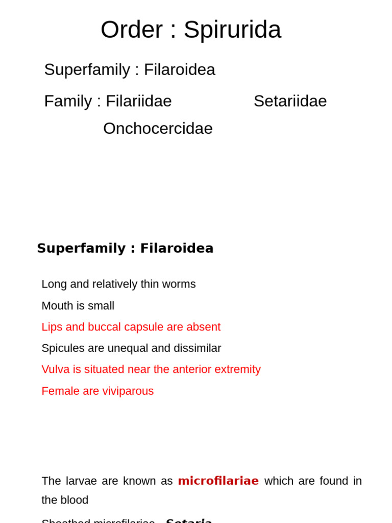 Filarid Worms (1) | PDF | Medical Specialties