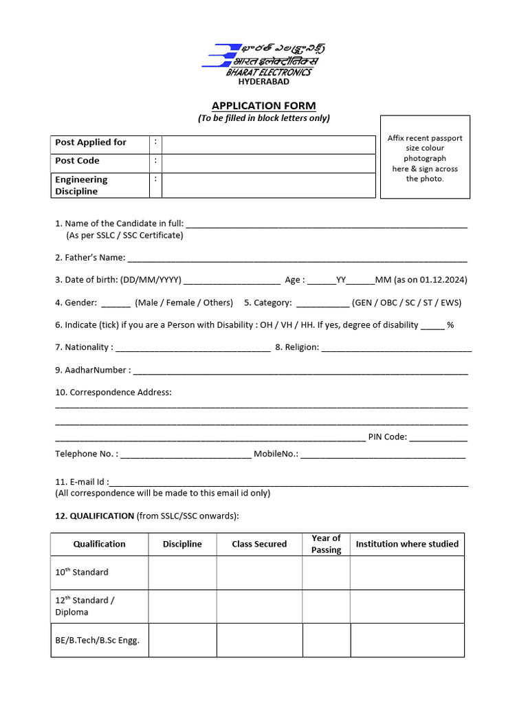 Application Form 2024 | PDF | Identity Document