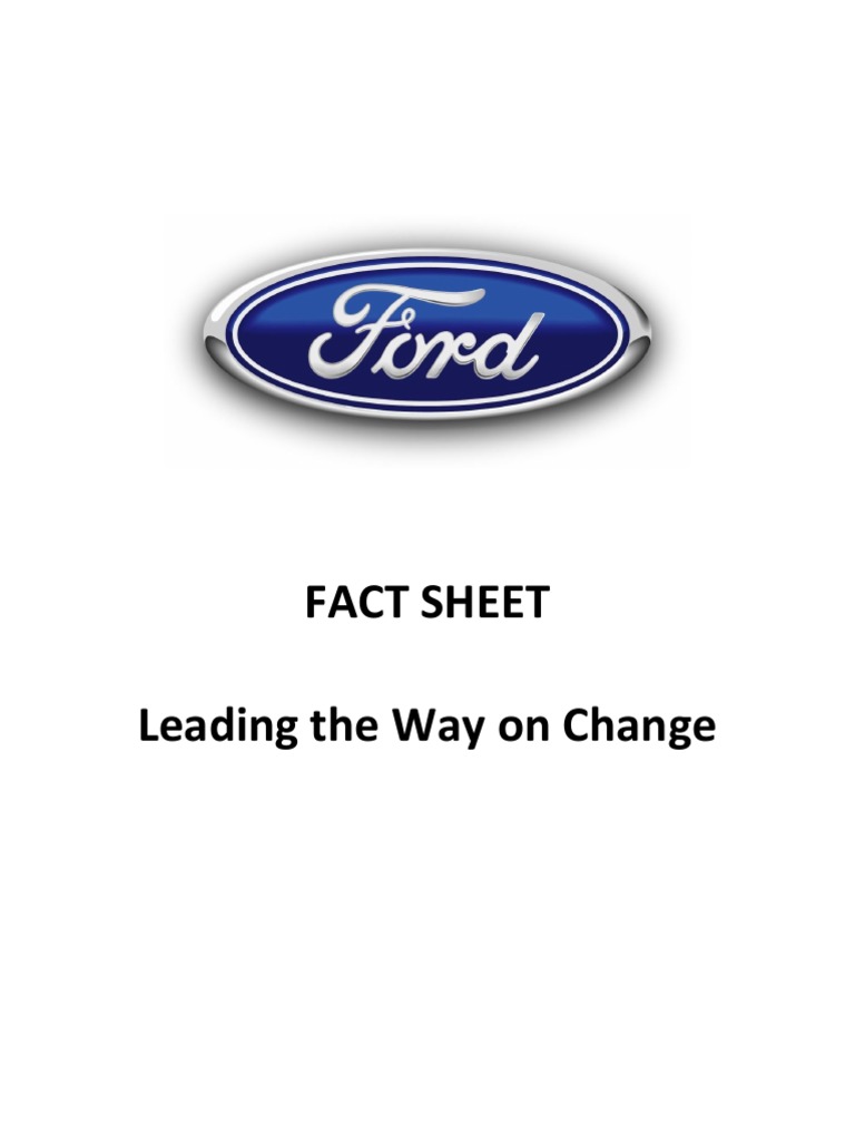 Ford Fact Sheet - Progress | PDF | Ford Motor Company | Fuel Economy In ...