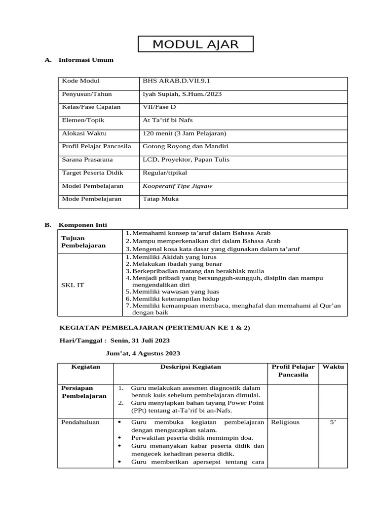 Modul Ajar Bab 1 P1 & 2 | PDF