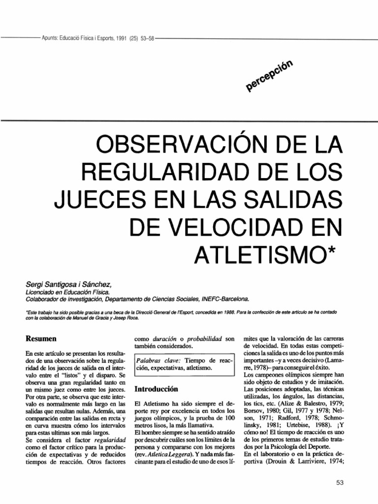 Regularidad de Jueces en Salidas de Atletismo | PDF