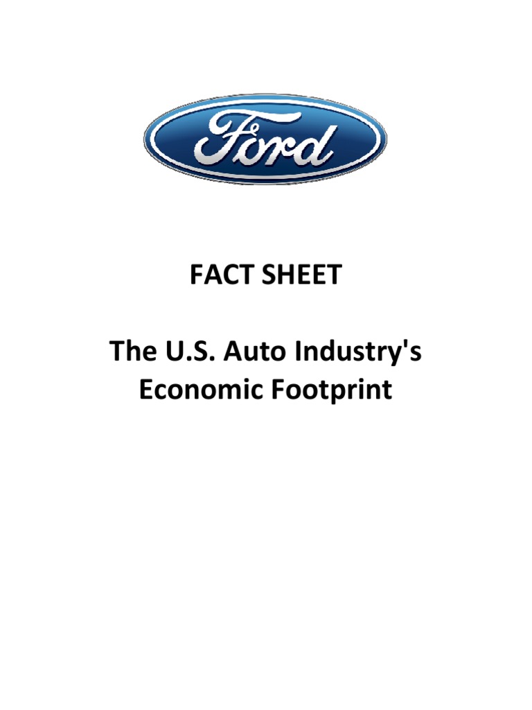 Ford Fact Sheet - Economic Footprint | PDF | General Motors | Chrysler