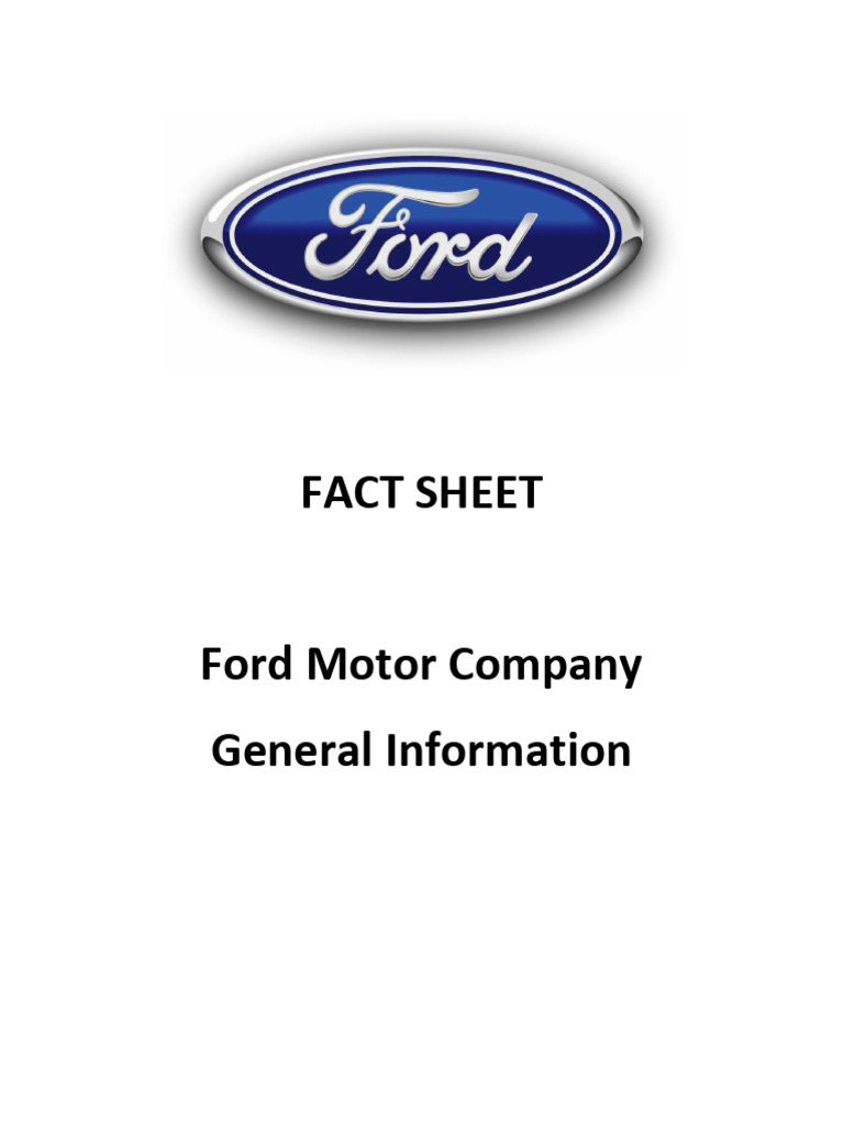 Ford Motor Company Overview and Facts | PDF | Ford Motor Company ...
