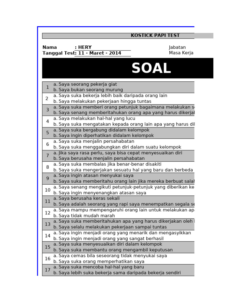 Psikogram Programmer Mukti | PDF