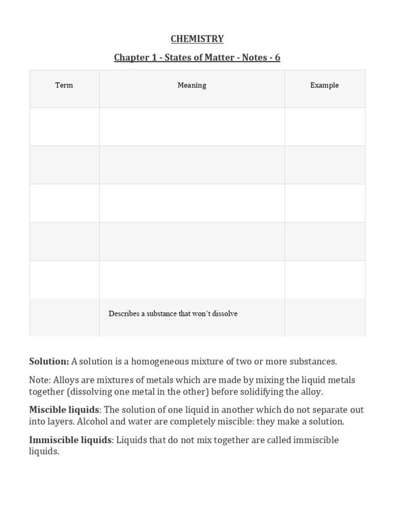 States of matter - Notes 6 | PDF