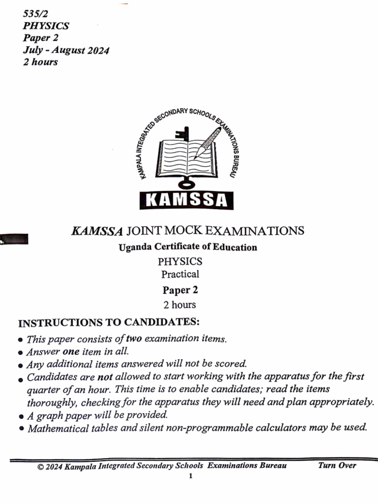 Kamssa Physics Prac | PDF
