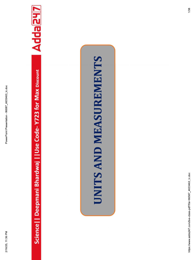 Unit and Measurement | PDF