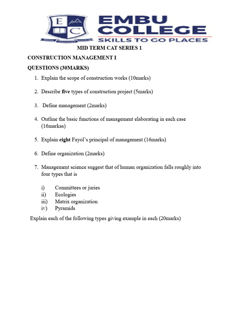 Construction Management Cat1 (5 Copies) | PDF