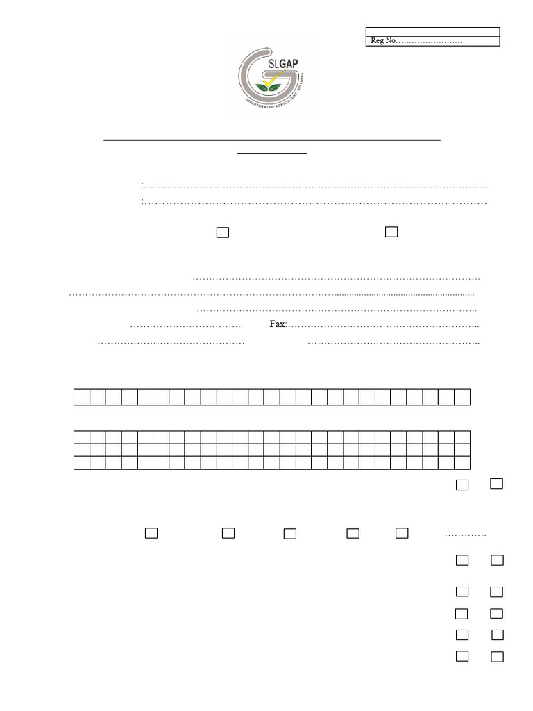 SL GAP Cert. Application - English | PDF | Agriculture | Horticulture