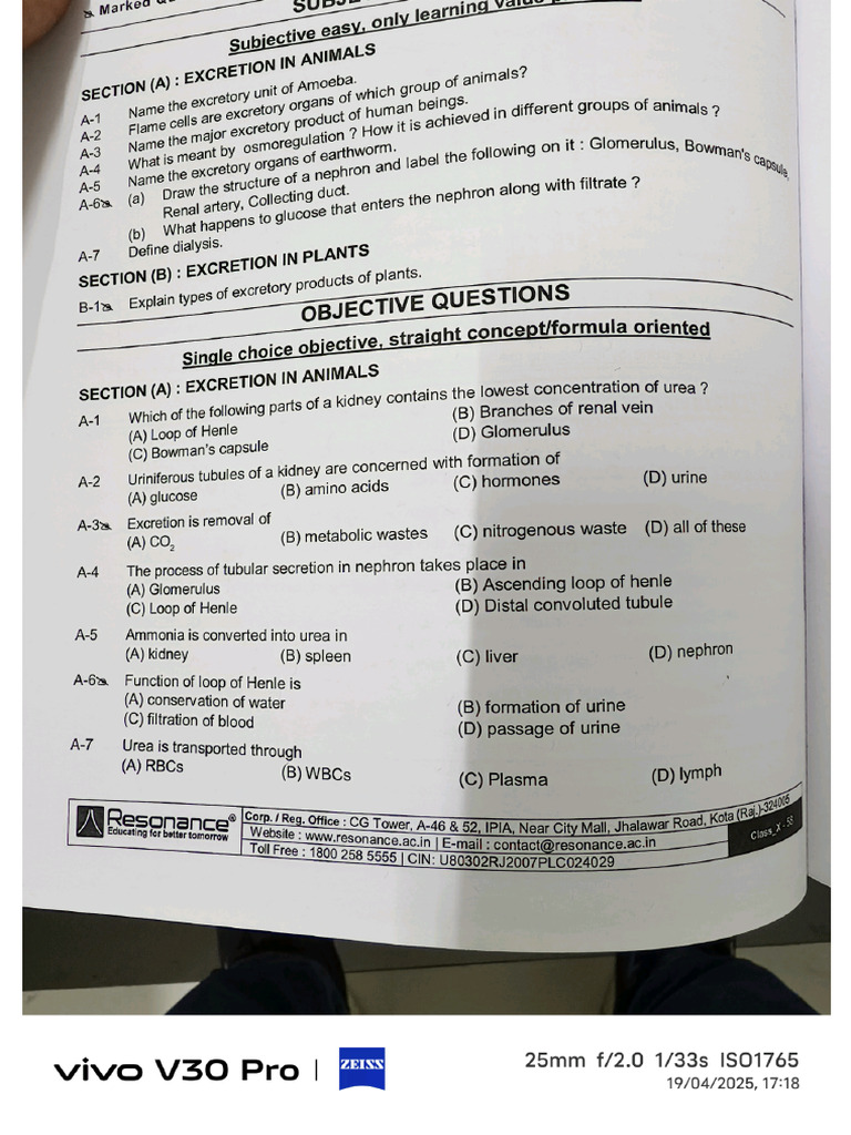 Biology Assignment 10th Foundation | PDF
