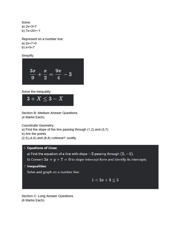 Linear Modelling and Inequalities Practice | PDF