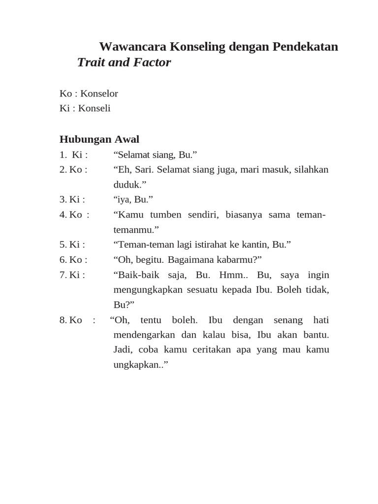 Contoh Verbatim Konseling Individu | PDF