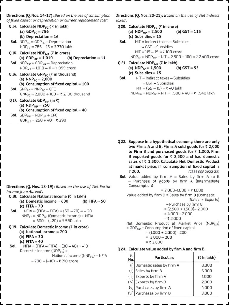 Economics Imp Numerical Questions | PDF