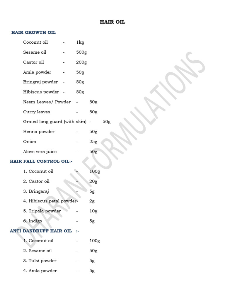 Hair Oil | PDF