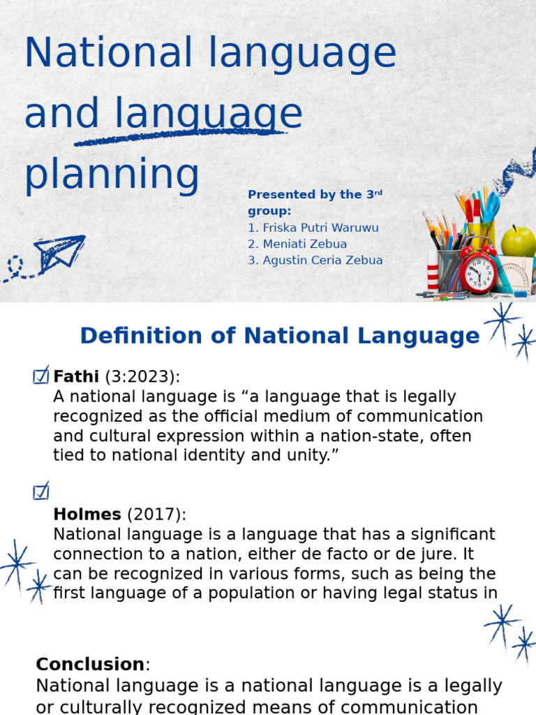 National Language and Language Planning Overview | PDF ...
