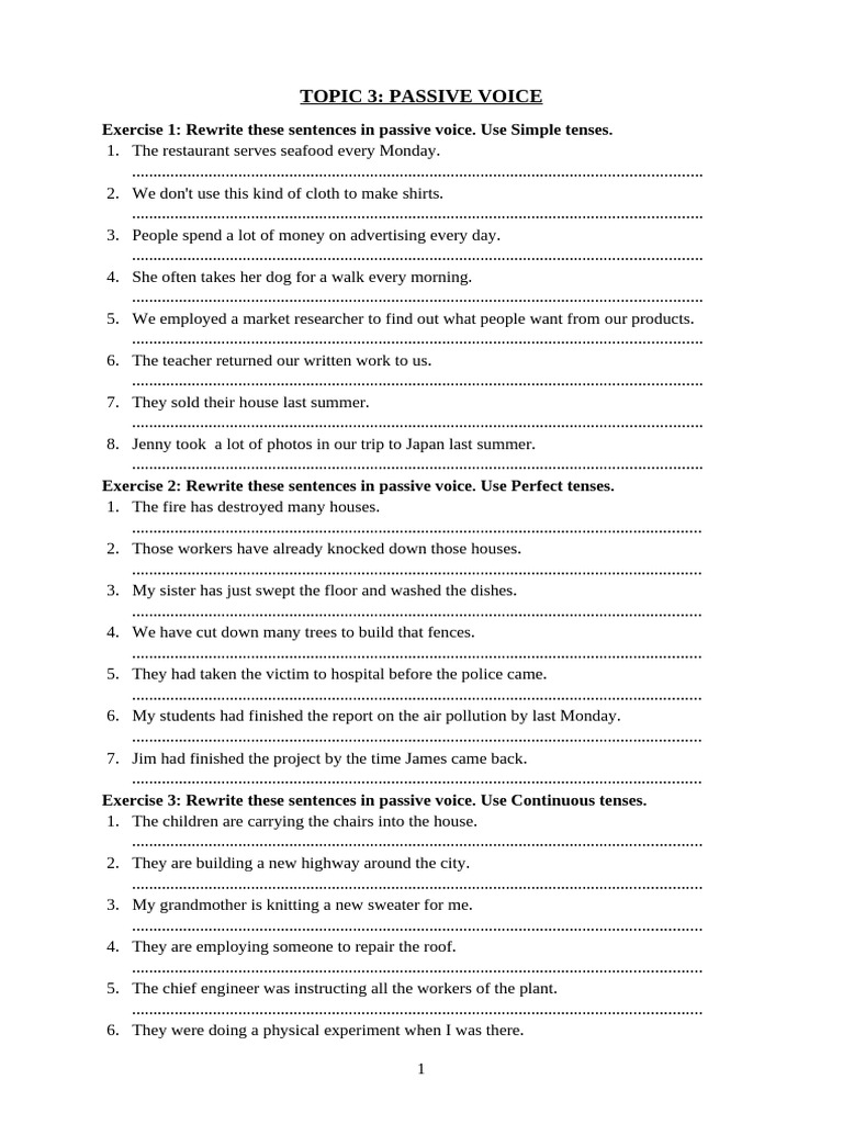 Topic 3_Passive voice | PDF