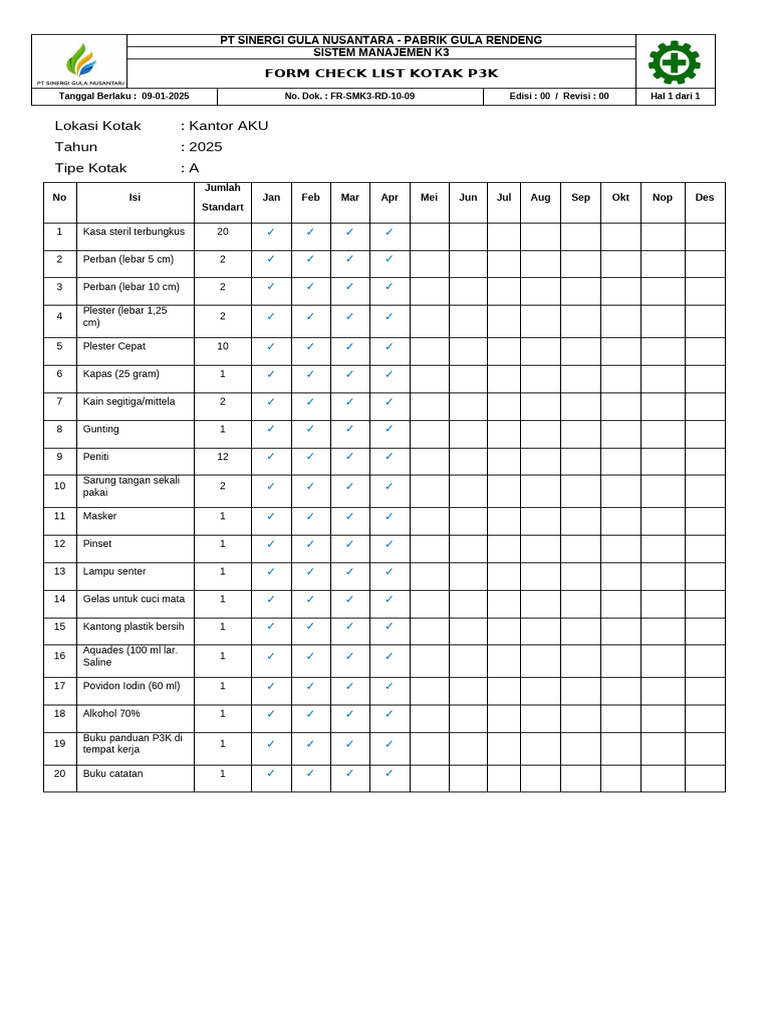 Form KOTAK P3K | PDF