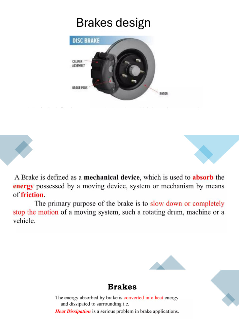 Brakes Design (Lecture Notes) - 250427 - 091929 | PDF