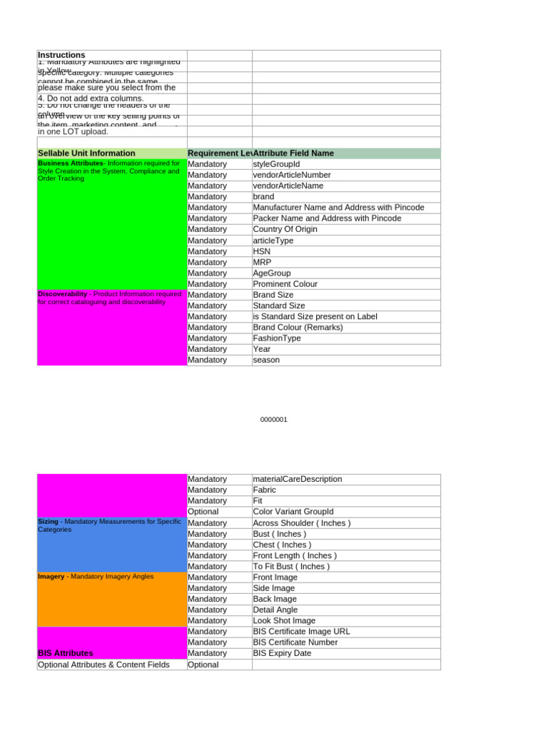 Myntra Sku Template 2025 04 30 | PDF