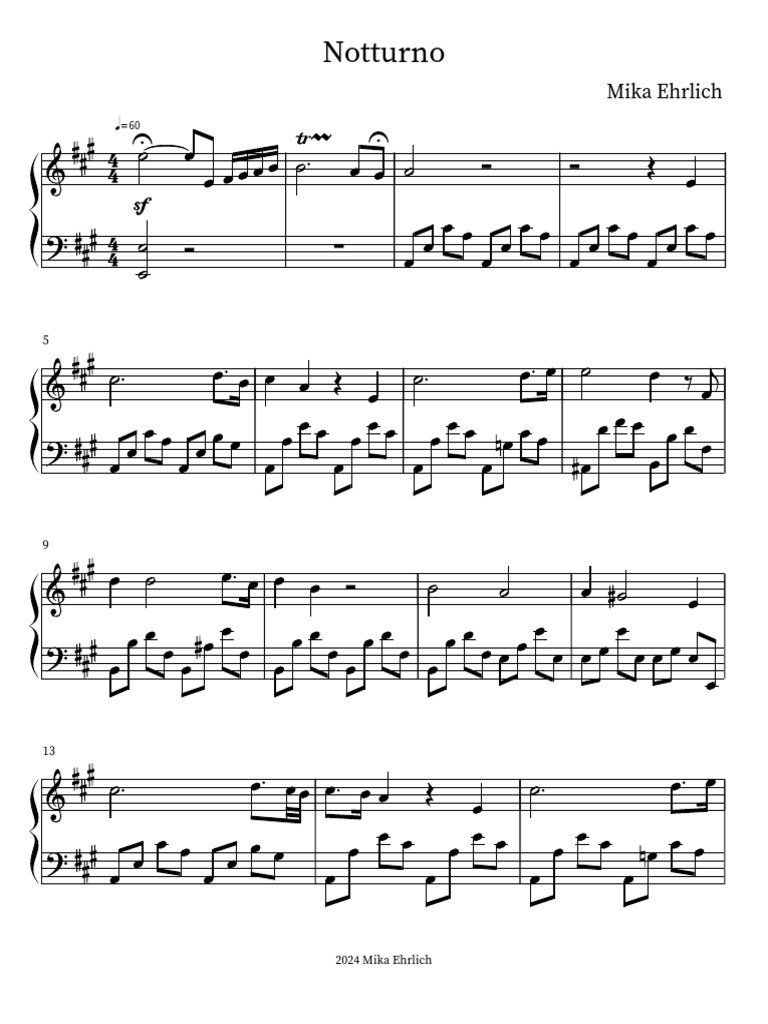 Notturno Romantic Periode Mika Ehrlich | PDF