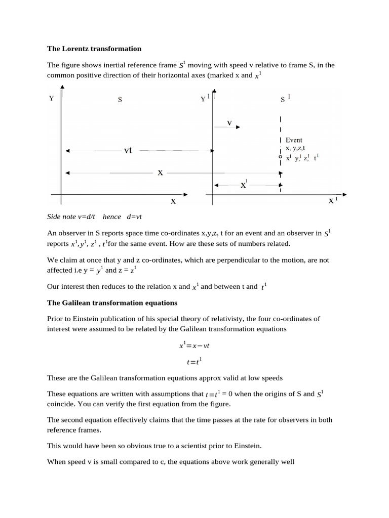 The Lorentz Transformation 2 | PDF | Special Relativity | Spacetime