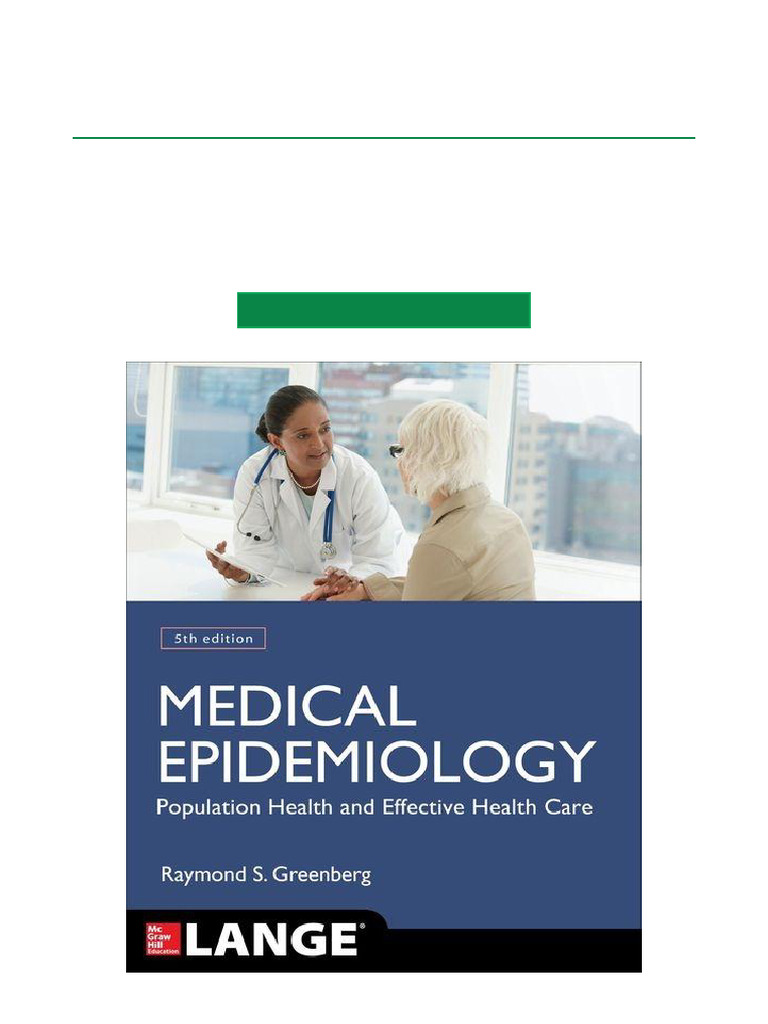 Medical Epidemiology Population Health and Effective Health Care - 5th ...