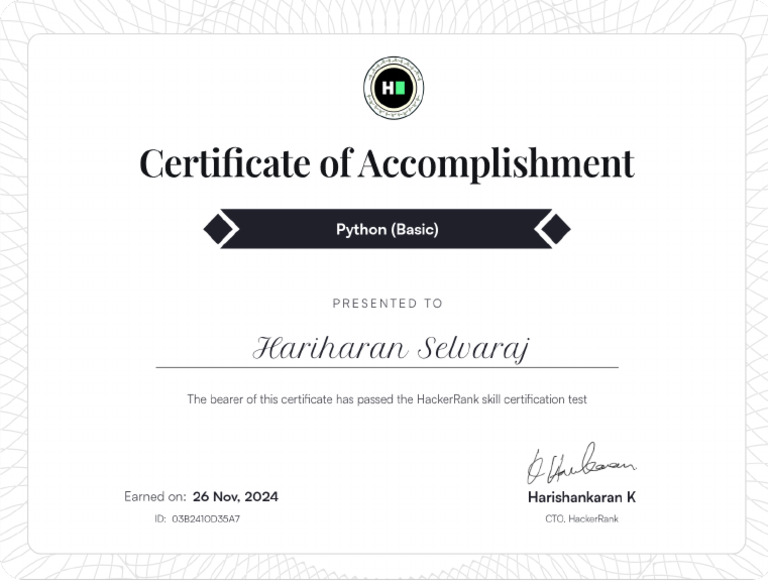 Python - Basic Certificate | PDF